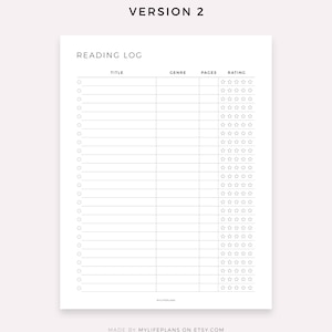 Digital Reading Log Template, Reading Tracker, Books to Read, Books I ...