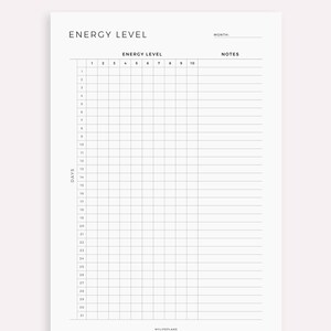 Daily Energy Level Tracker for Supernote A5X2/A5X/A5/A6X2/A6X/A6, Track ...