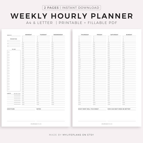 Weekly Daily Planner Printable Weekly to Do List Daily Goal - Etsy