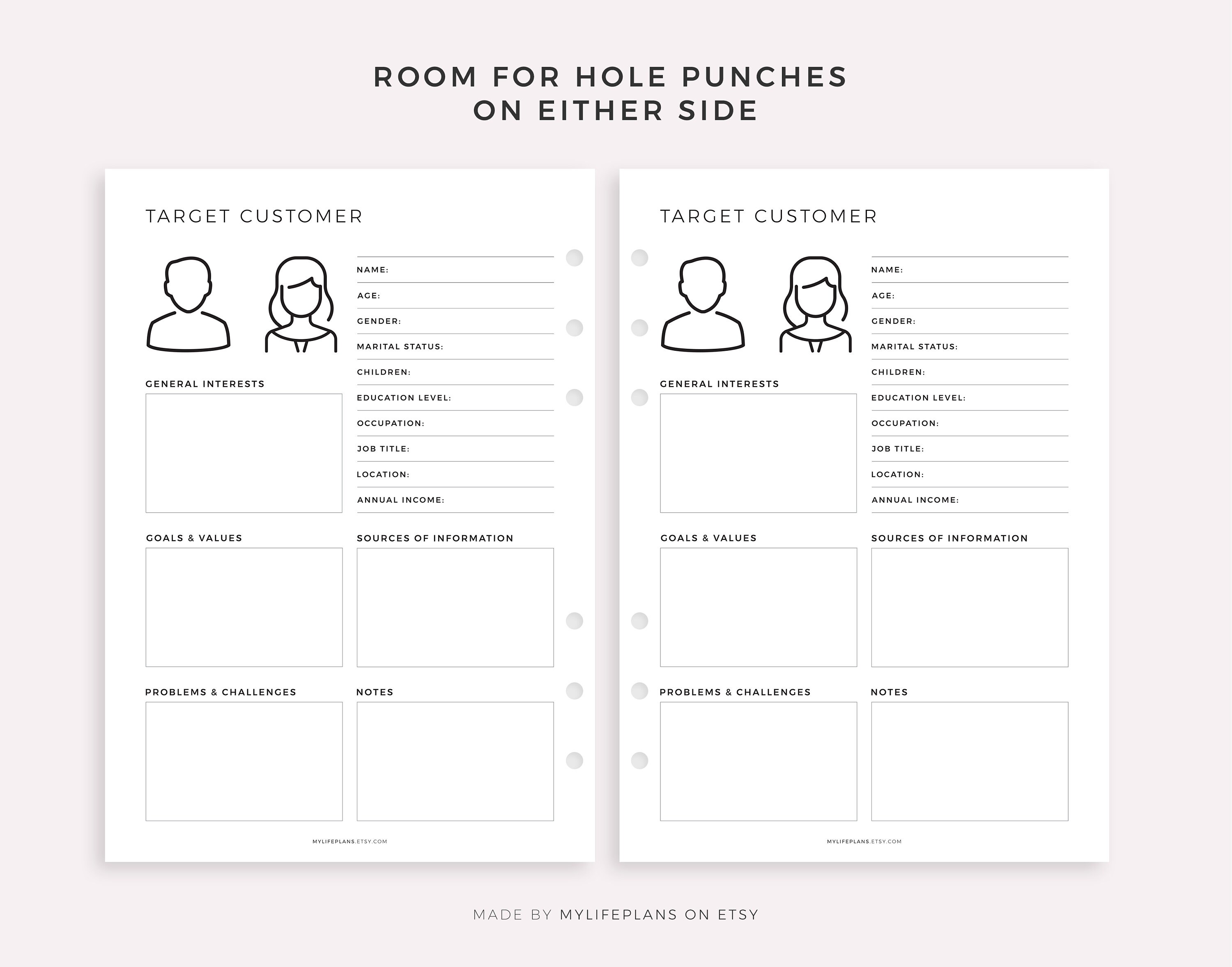 Target Customer Template Printable Consumer Profile - Etsy UK