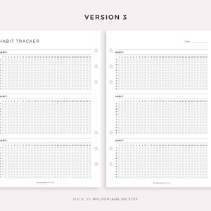Yearly Habit Tracker on Two Pages, Habit Tracker Template, Routine ...