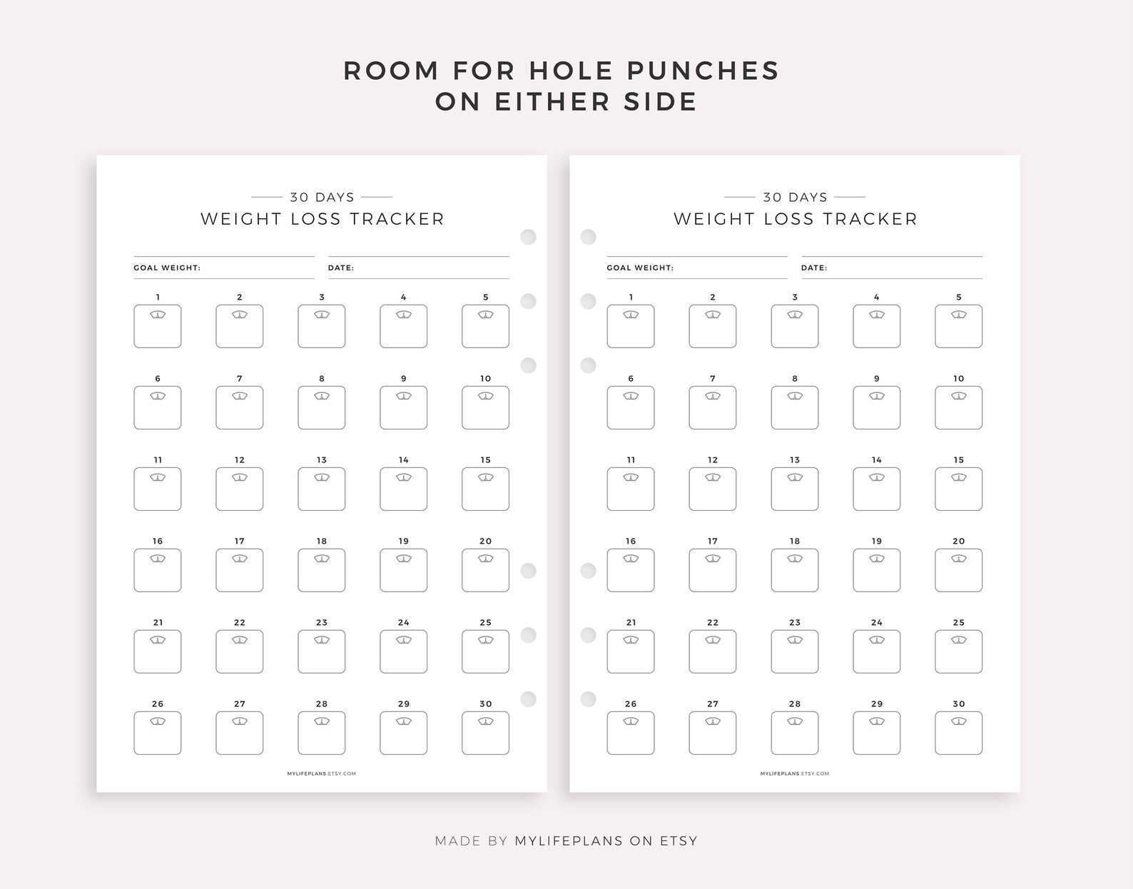 30 Day Weight Loss Tracker Printable, Weight Loss Challenge, Weight ...