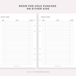 Video Game Hours Played Tracker Printable & Fillable PDF, A4/a5/letter ...