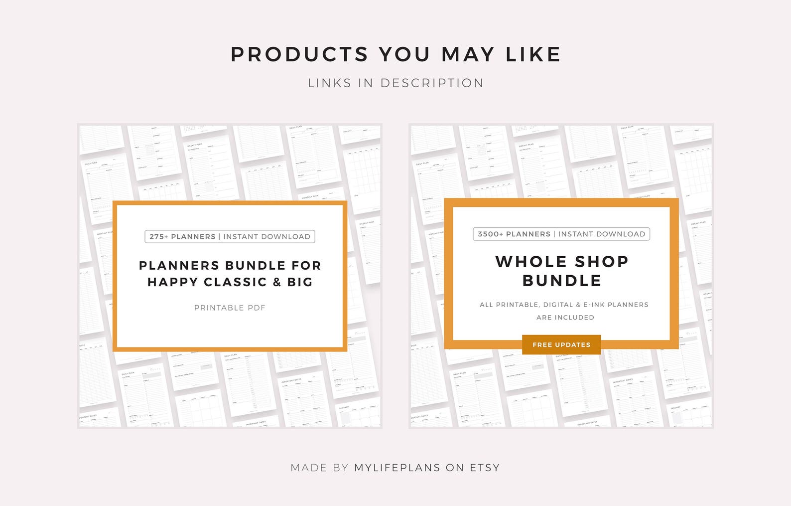 Bookshelf Printable for Happy Planner Classic and Big, Instant Download ...