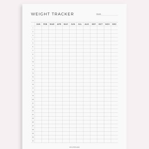365 Day Weight Tracker for Supernote A5X/A5/A6X2/A6X/A6, Daily Weight ...