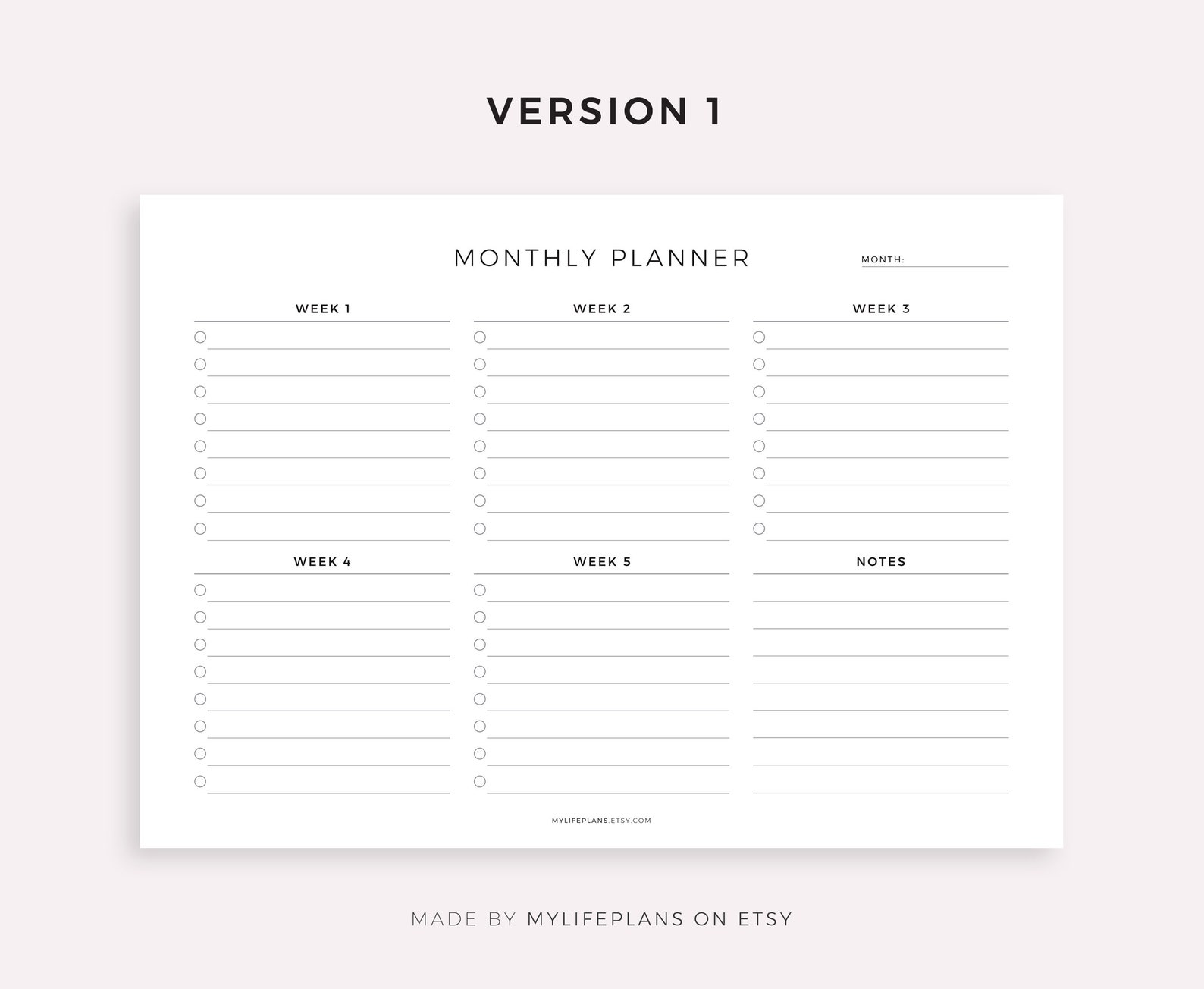 Monthly Task List Landscape Monthly Planning Printable to Do - Etsy