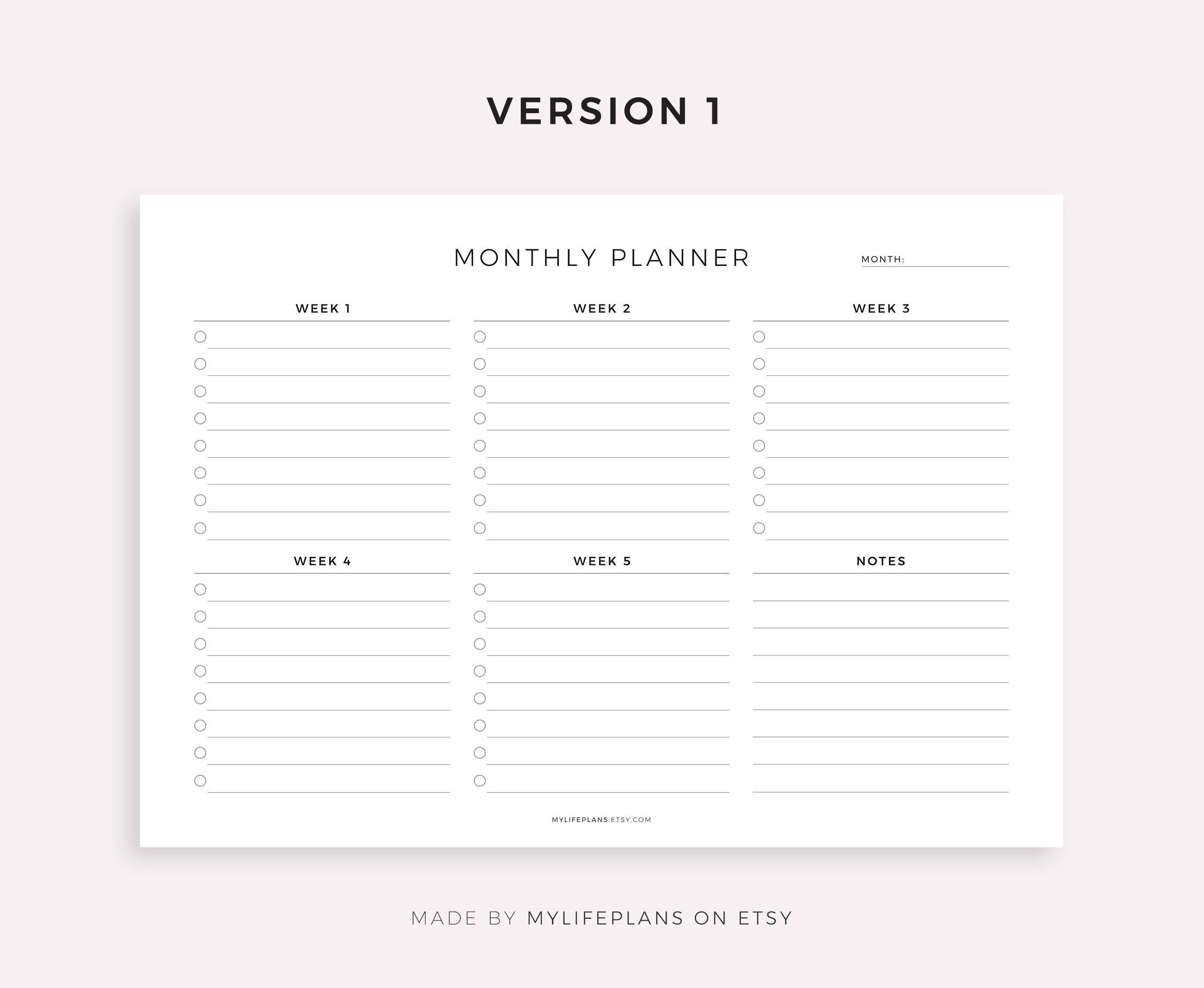 Monthly Task List Landscape Monthly Planning Printable to Do - Etsy