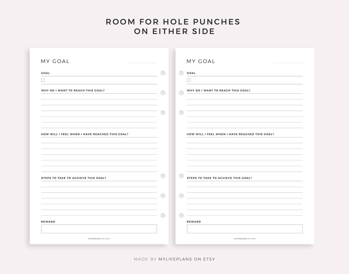 My Fitness Goal Planner Pritnable, Goal Setting, Goal Worksheet ...