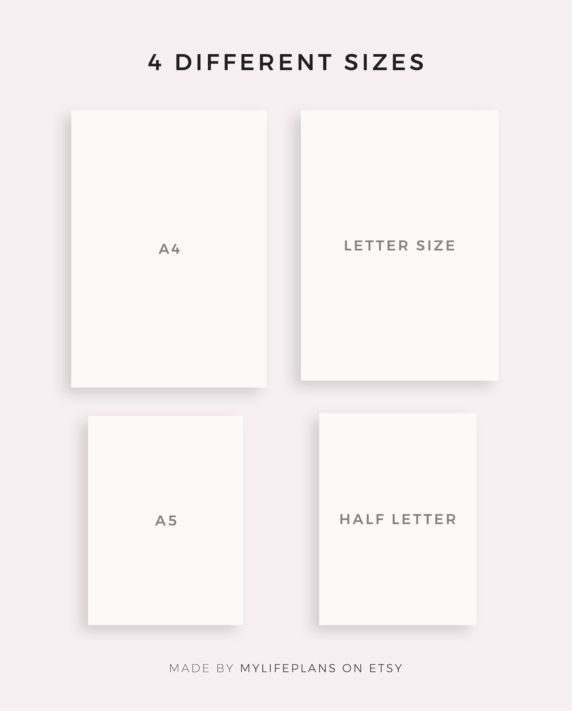 Graph Paper Six Different Sizes - 0.25", 0.5", 1", 10 Squares per Inch ...