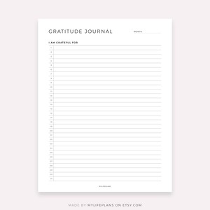 30 Days of Gratitude Digital Template, Daily Gratitude Journal ...