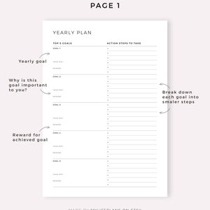 Top 5 Yearly Goals Planner, Goal Setting, Goal Planning, Digital ...