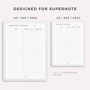 Inventory Tracker for Supernote A5X2/A5X/A5/A6X2/A6X/A6, Inventory ...