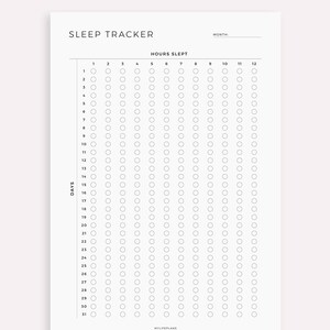 Sleep Tracker for Supernote A5X/A5/A6X2/A6X/A6, Monthly Sleep Log ...