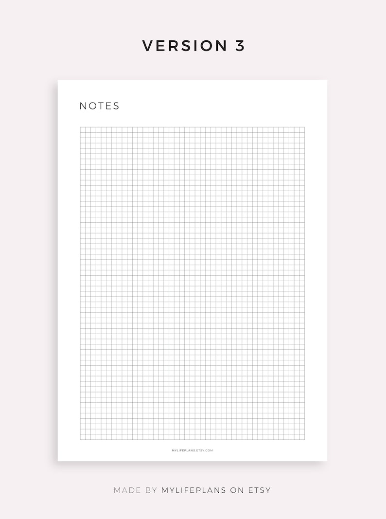 Small Grid Paper Printable, Squared Paper, Planner Inserts, A4/a5 ...