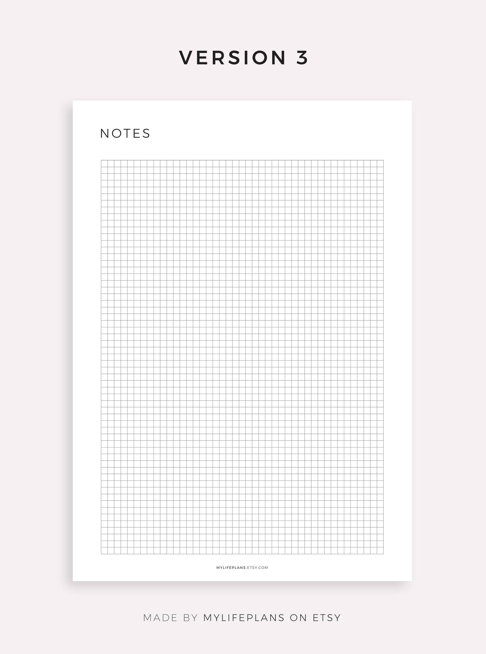 Small Grid Paper Printable Squared Paper Planner Inserts - Etsy Ireland