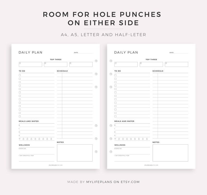 Daily Schedule Printable Daily Planner Fillable Daily to Do | Etsy