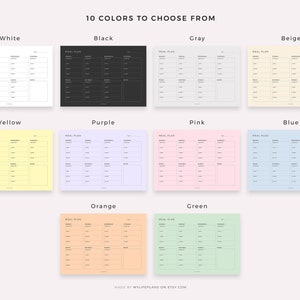 Digital Weekly Meal Planner Landscape, Food Diary, Meal Tracker, Food ...