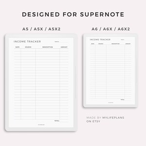 Income & Expense Tracker for Supernote A5X2/A5X/A5/A6X2/A6X/A6, Monthly ...