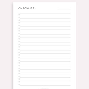 Blank Travel Checklist for Work / Vacation - Travel Documents ...