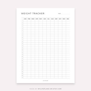 365 Day Weight Tracker Digital, Daily Weight Journal, Weight Loss ...