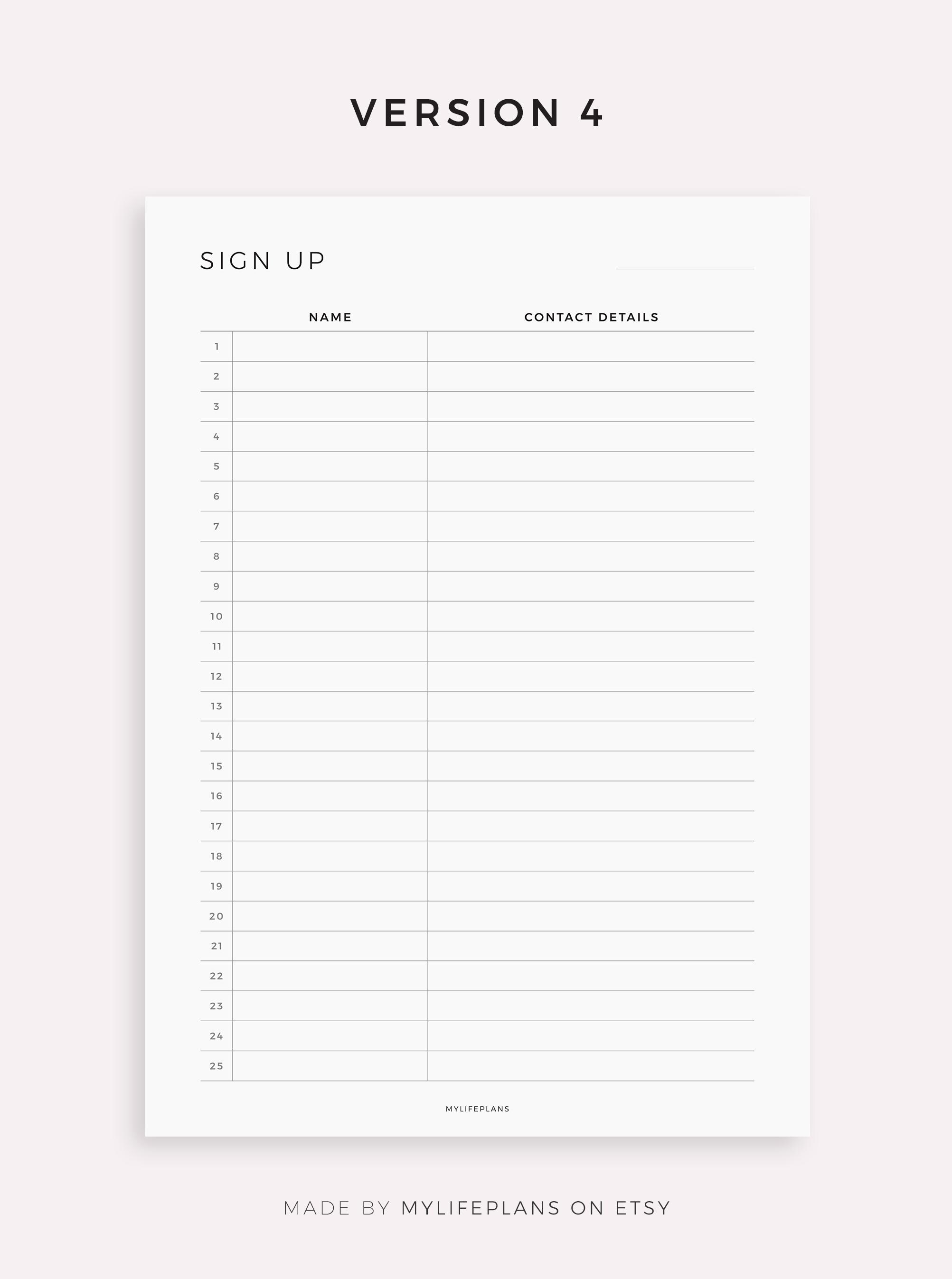 Sign up Template - Event Sign Up, Customer Sign Up, Email Sign Up ...
