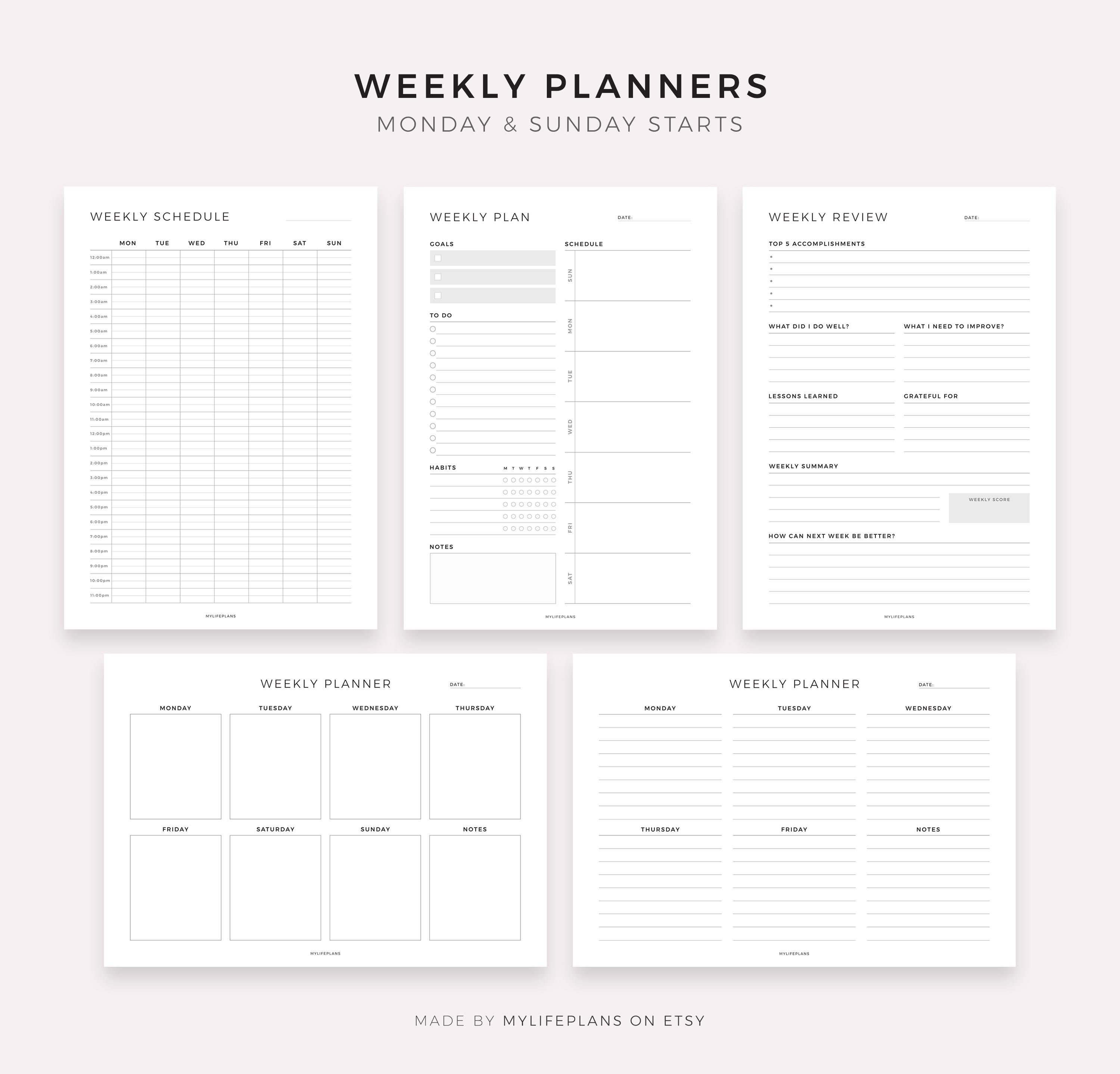 Whole Shop Bundle - Printable Planners, Digital Planners for Goodnotes ...