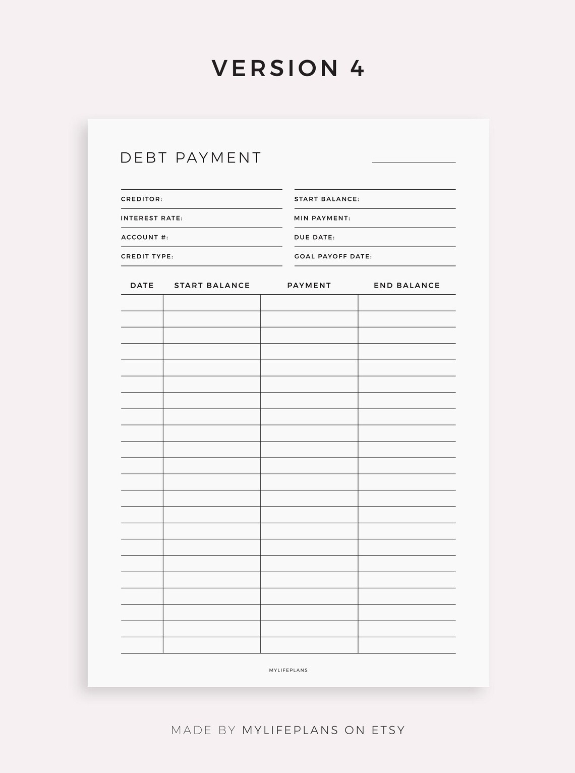 Debt Payment Tracker for Remarkable Paper Pro, Debt Payoff Log, Debt ...