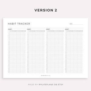 Yearly Habit Tracker Landscape, Habit Tracker Template, Routine ...