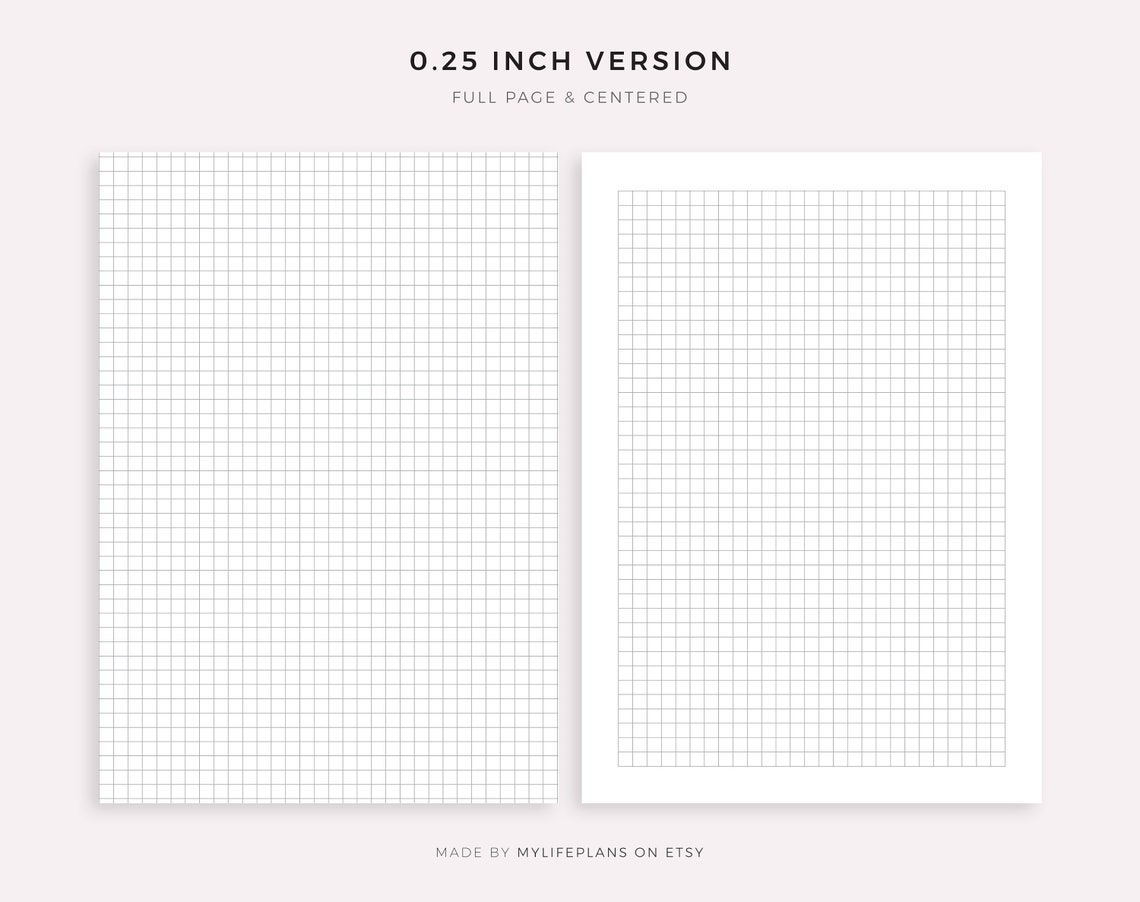 Graph Paper Six Different Sizes 0.25 0.5 | Etsy