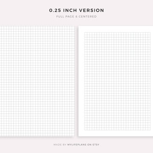 Graph Paper Six Different Sizes - 0.25", 0.5", 1", 10 Squares per Inch ...