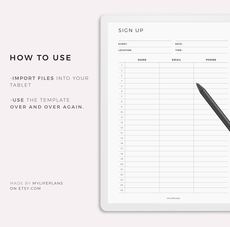 Sign up Template - Event Sign Up, Customer Sign Up, Email Sign Up ...