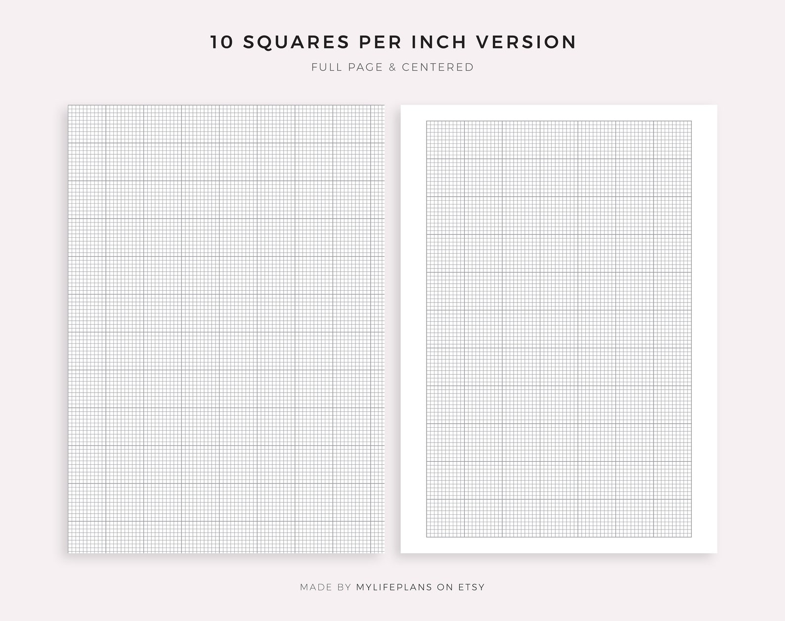 Graph Paper Six Different Sizes - 0.25", 0.5", 1", 10 Squares per Inch ...