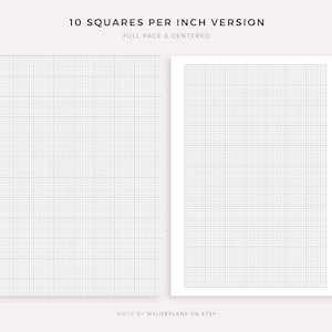 Graph Paper Six Different Sizes - 0.25", 0.5", 1", 10 Squares per Inch ...
