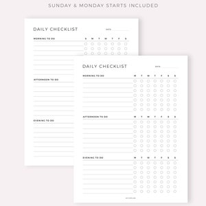 Daily Checklist Digital Template, Daily to Do List, Task List, Instant ...
