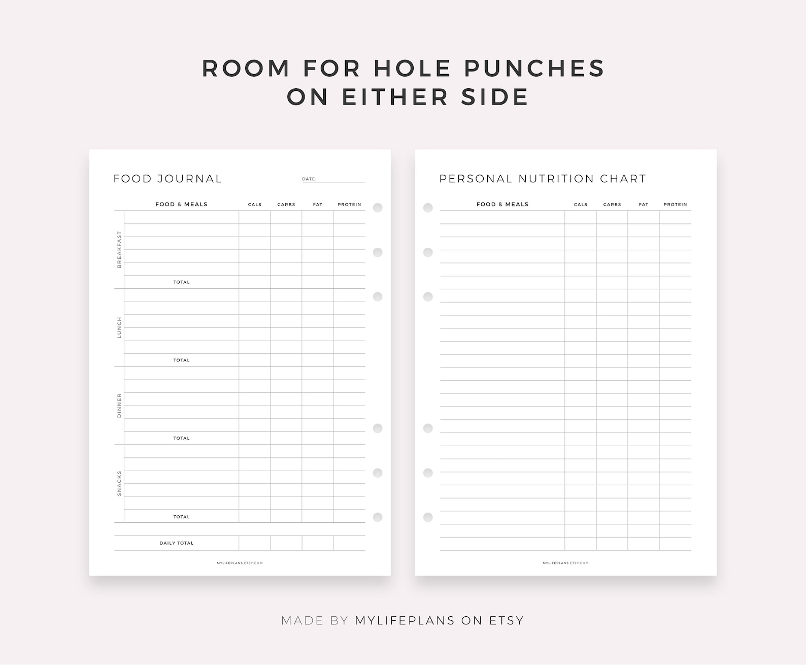 Fitness, Diet & Health Planner Inserts Bundle, A4/a5/letter/half Letter ...