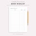 Book Wishlist Printable Template, Book Shopping Wishlist, Gift for Me ...