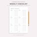 Printable Weekly Checklist Fillable, Weekly Task List, to Do List ...