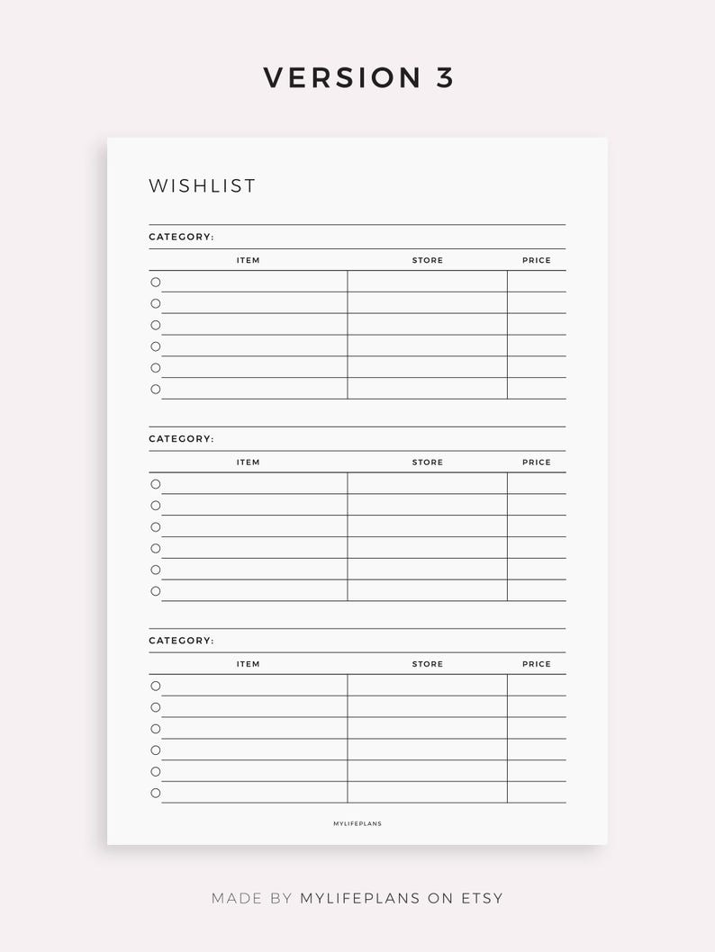 Wishlist Template for Remarkable Paper Pro, Instant Download - Etsy