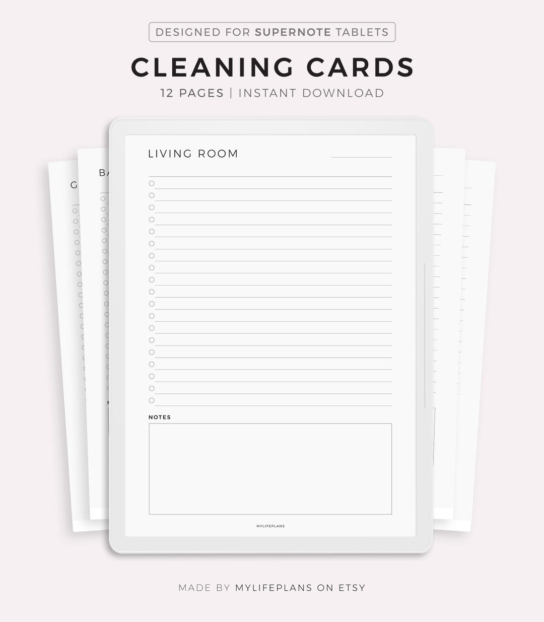 House Cleaning Cards for Supernote A5X2/A5X/A5/A6X2/A6X/A6, Cleaning ...