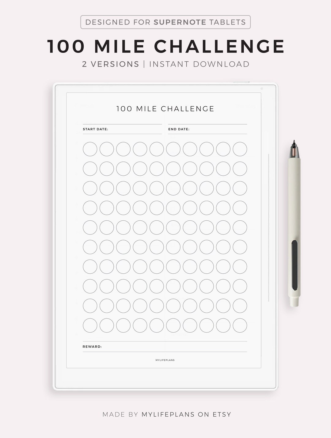 100 Mile Running or Walking Challenge, Workout Challenge, Exercise ...