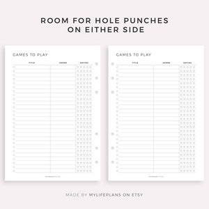 Video Games to Play, Gaming Journal, Printable Gamer Log, A4/a5/letter ...