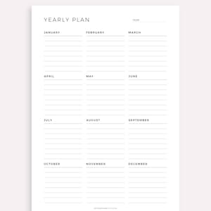 Yearly Tasks, Yearly to Do List, Yearly Planner, Annual Planner ...