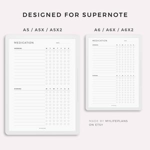 Daily Medication Tracker for Supernote A5X2/A5X/A5/A6X2/A6X/A6 ...