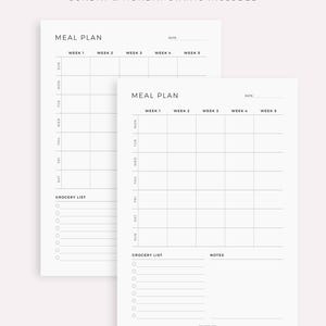 Monthly Meal Planner, 30 Day Menu Planner, Food Planner, Health ...