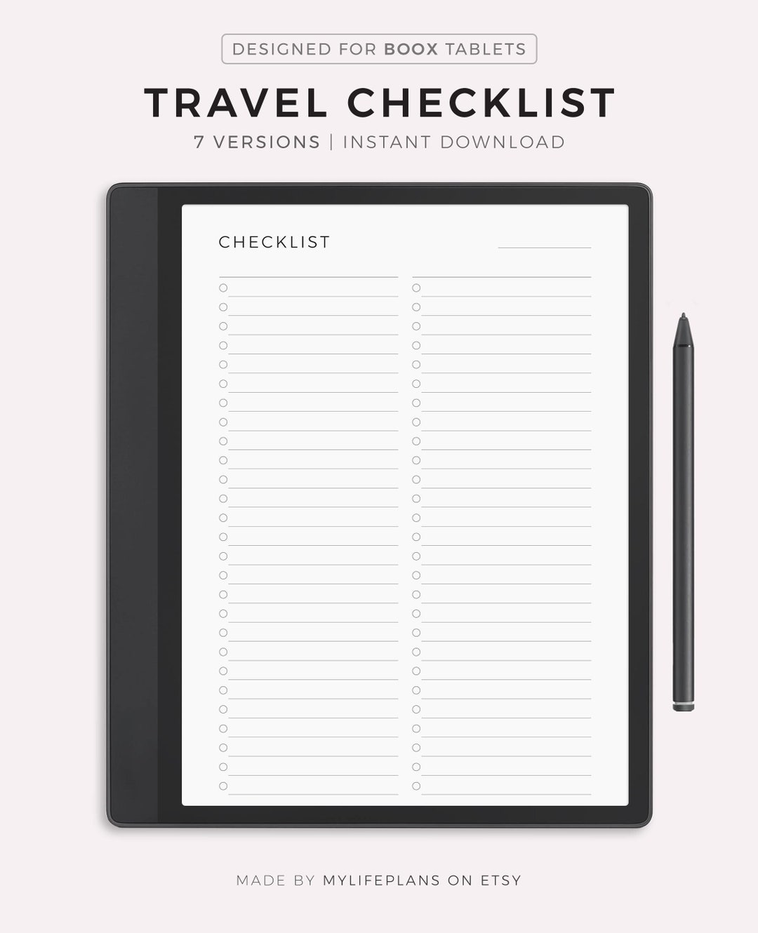 Blank Travel Checklist for Work / Vacation - Travel Documents ...