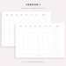 Blank Monthly Calendar With Notes Landscape, Printable Calendar ...