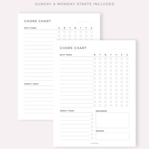 Digital Chore Chart for Kids and Adults, Responsibilities Chart, to Do ...