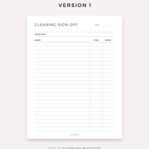 Digital Cleaning Sign off Template, Business Cleaning, Cleaning ...