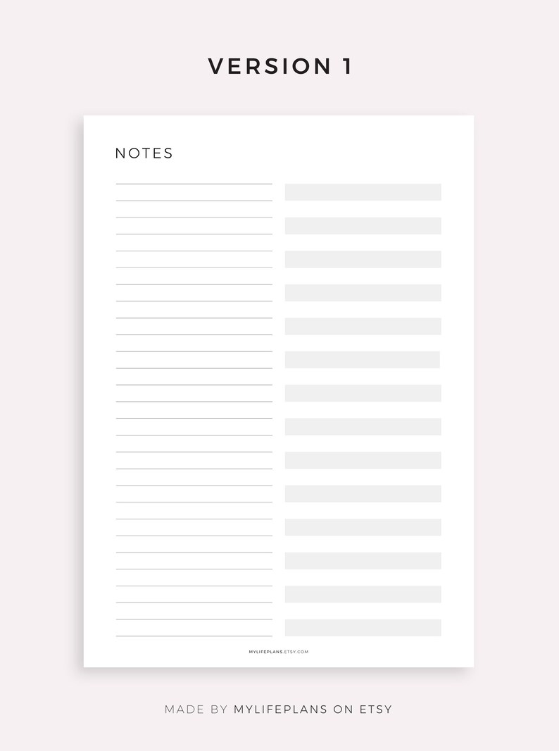 2 Column Notes Page Printable Notes Template Writing Paper - Etsy