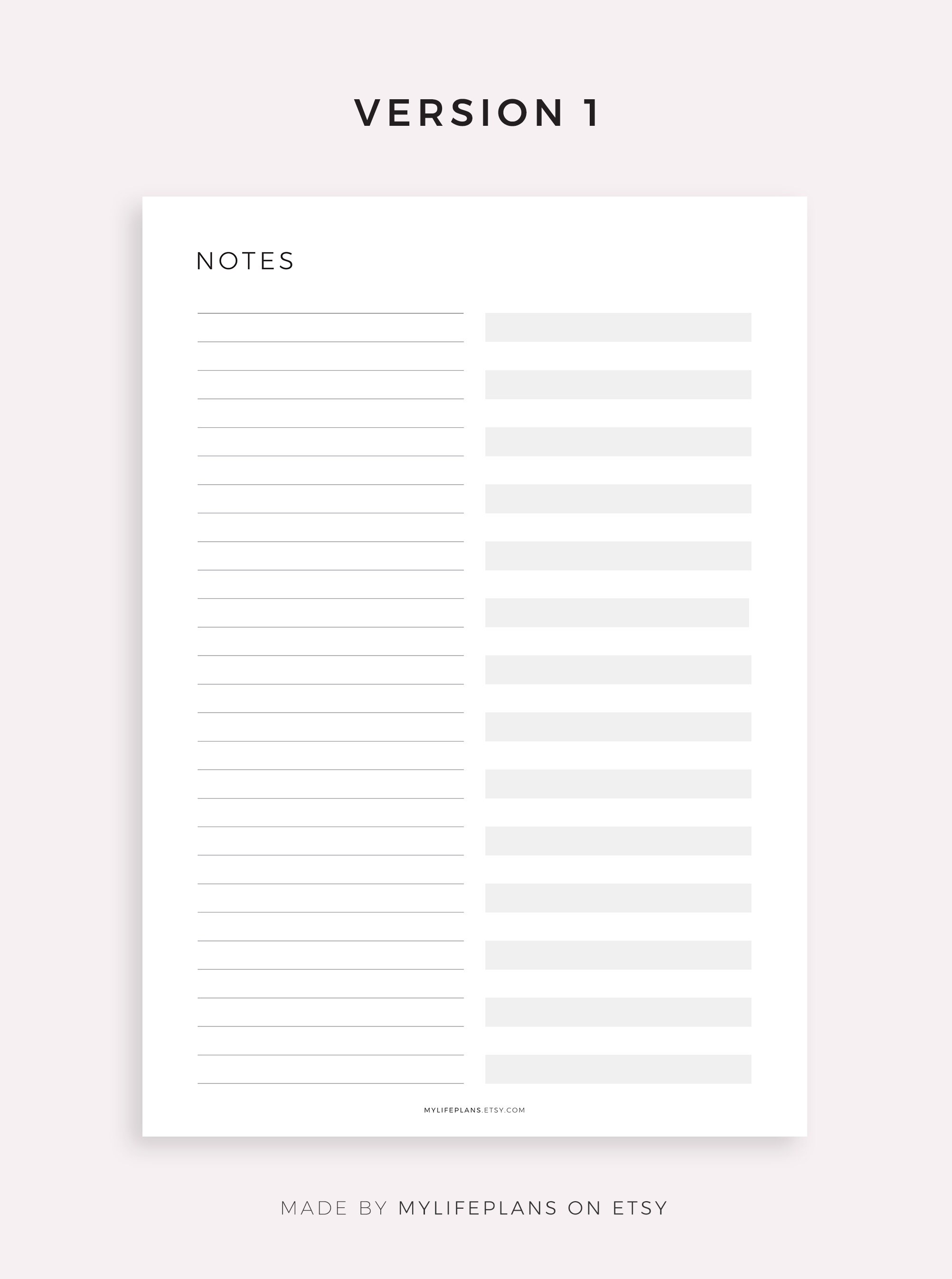 2 Column Notes Page Printable Notes Template Writing Paper - Etsy Australia